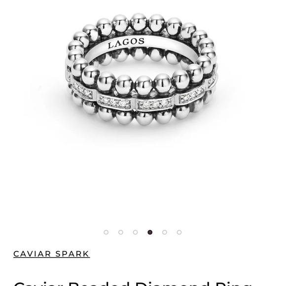 LAGOS | Jewelry | Lagos Caviar Diamond And Silver Beaded Ring Retails ...
